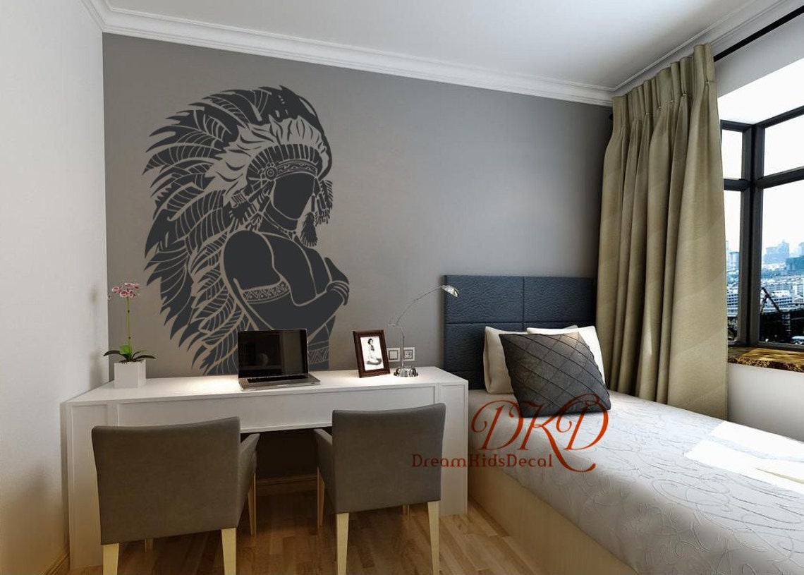 Wall Decals Indian Tribal Chief Decal Vinyl Sticker Indian | Etsy