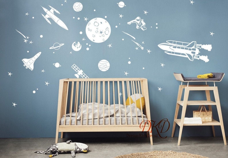 Rocket Wall Decal Space Travel Wall Decals Little Astronaut - Etsy