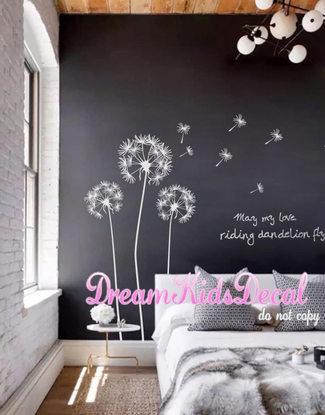 Dandelion Wall Decal Dandelion Flower Wall Sticker Decal Nursery Room ...