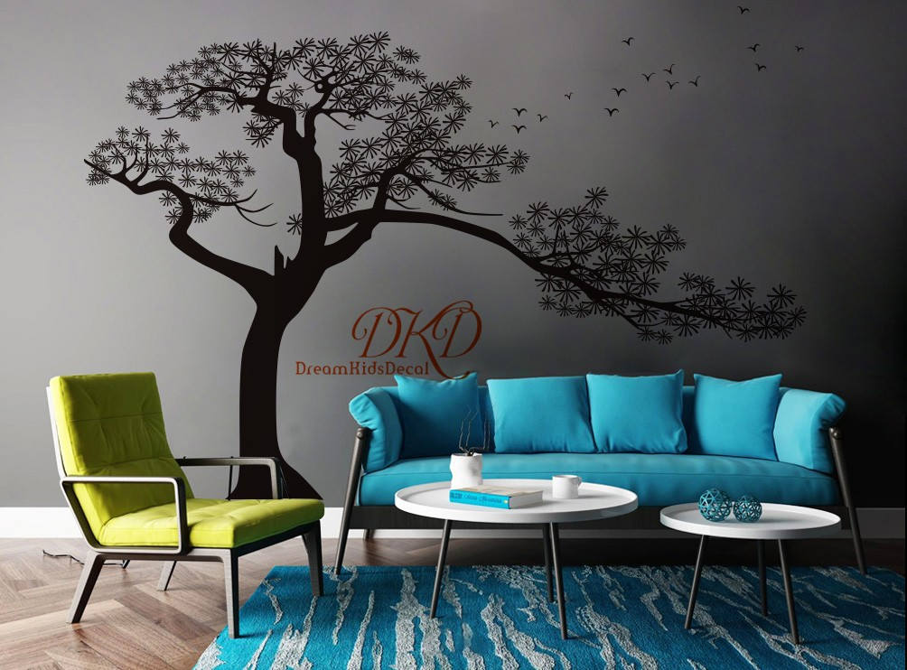 Family Tree wall sticker Tree wall decal Cypress tree Pine | Etsy