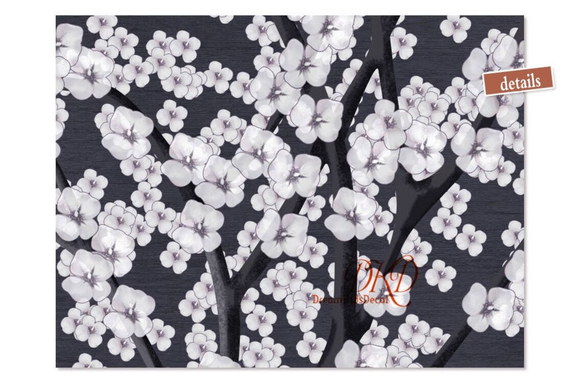 Wall Mural Wall Coverings Floral Tree wallpaper for Nursery | Etsy