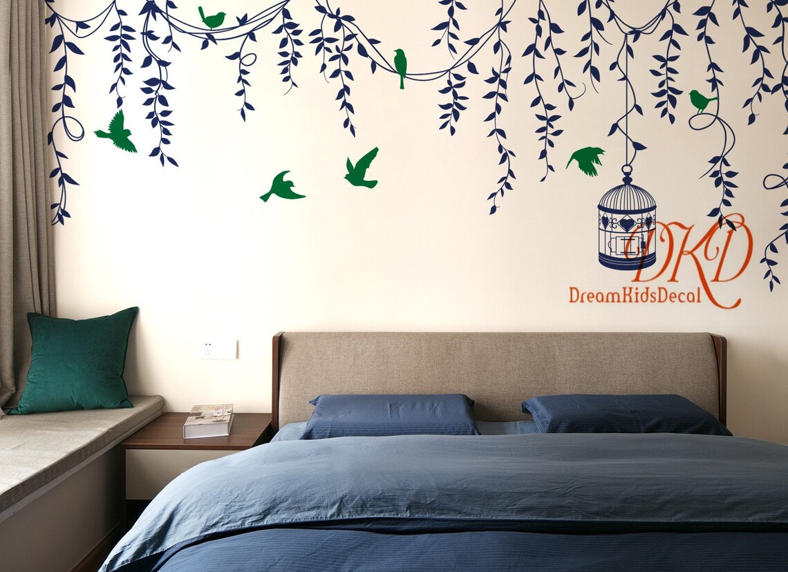 Hanging Branch Vines Decal Branch Wall Decals Birdcage - Etsy