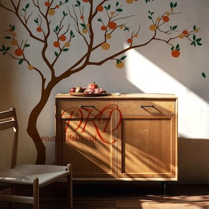 Tree Wall Decal Wall Art Orange Tree for Nursery Fruit Tree Decal Wall ...