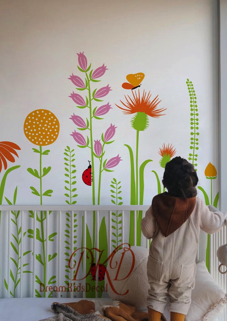 Green Plants Nature Wall Decal Vinyl Flower Wall Decal Sticker ...