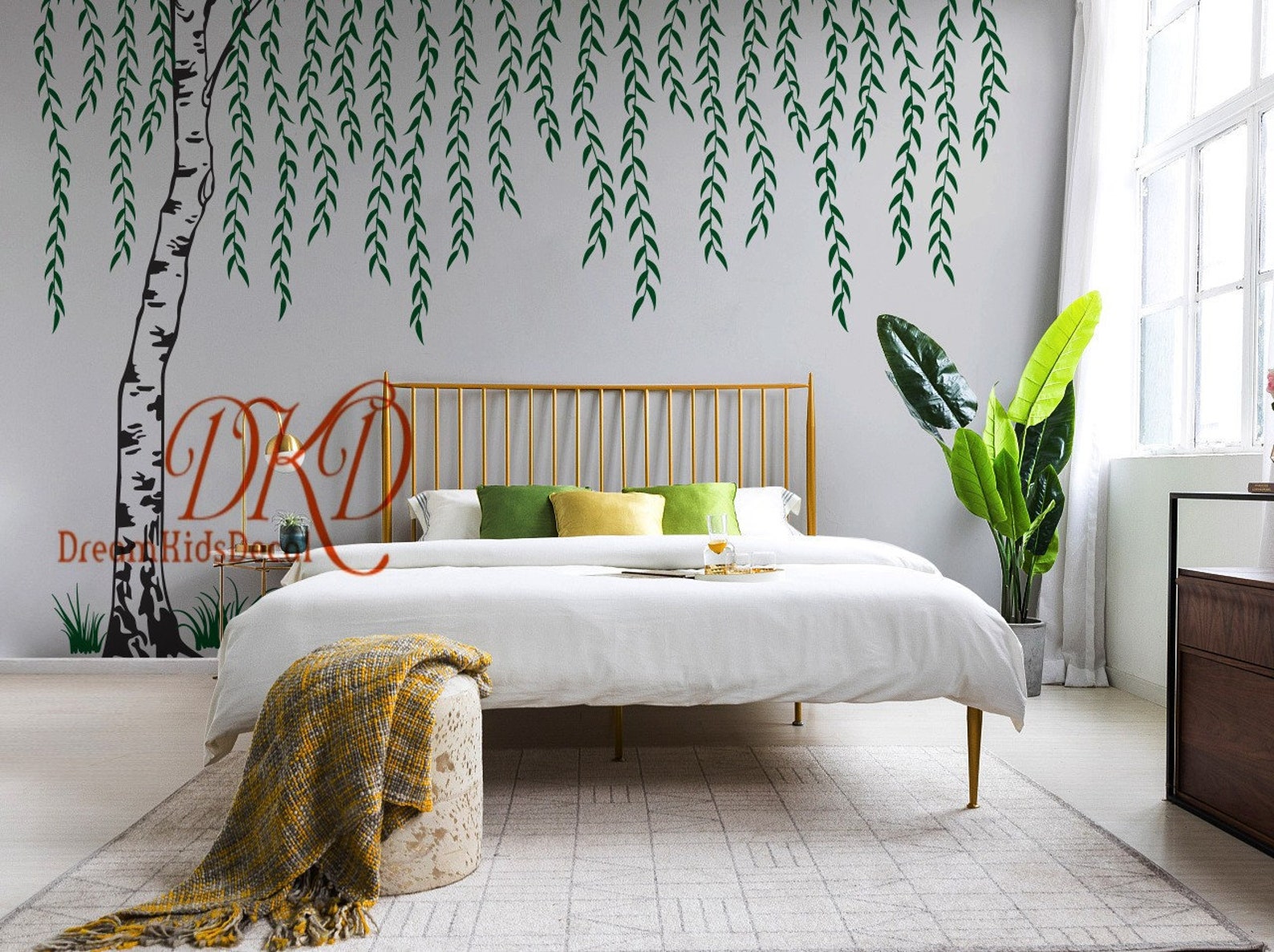 Willow Tree Wall Decal Nursery Wall Decals Leave Sticker Kids | Etsy