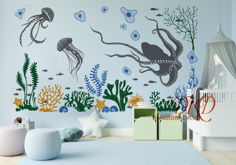 Under the Sea Wall Decal Ocean Wall Decal for Kids Room - Etsy