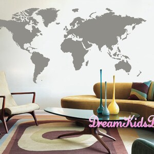 World Map Decal, Map Decal Office Decor, World Map Decals, Wall Decal ...