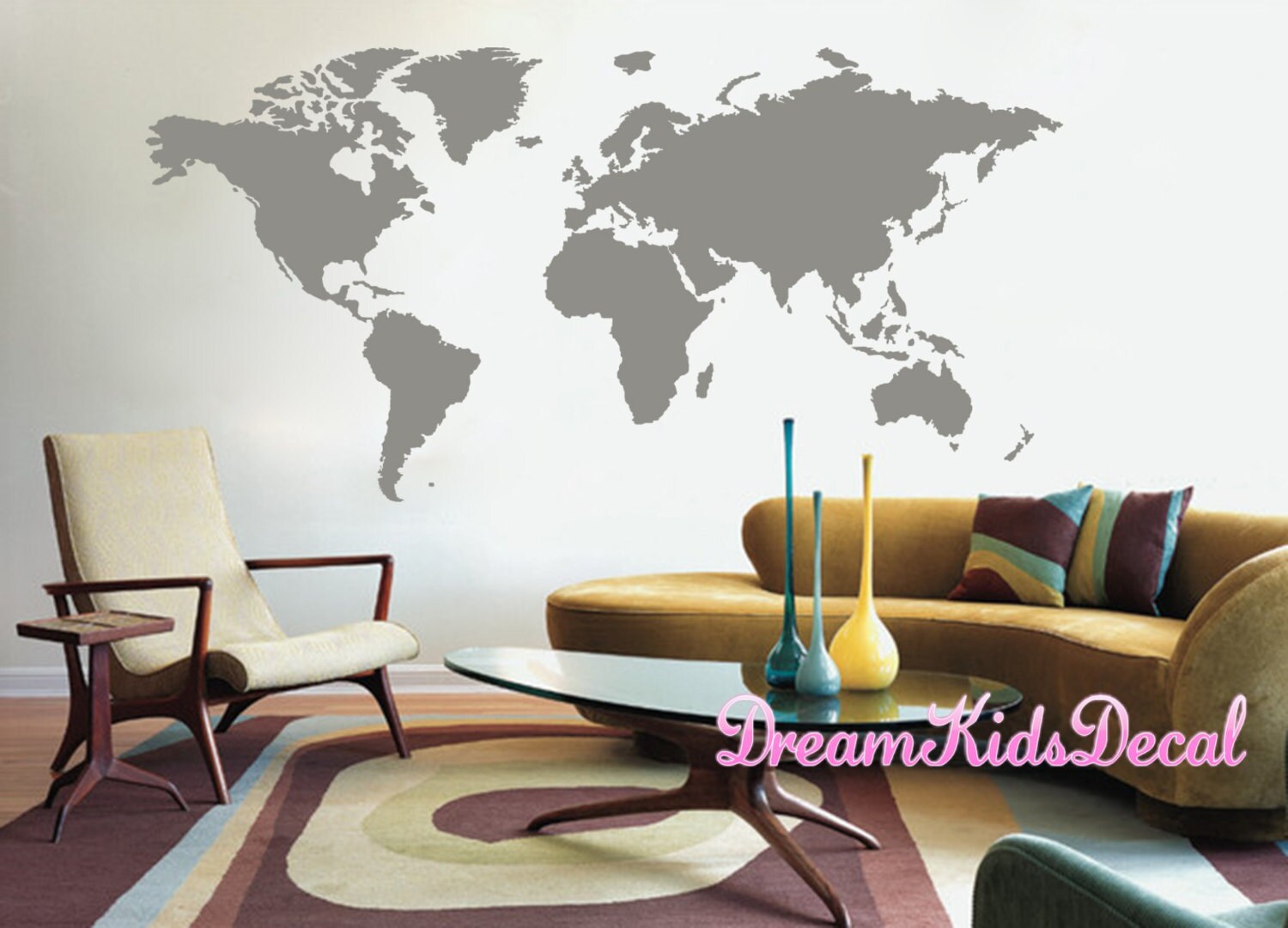 World Map Decal Map Decal Office Decor World Map Decals | Etsy