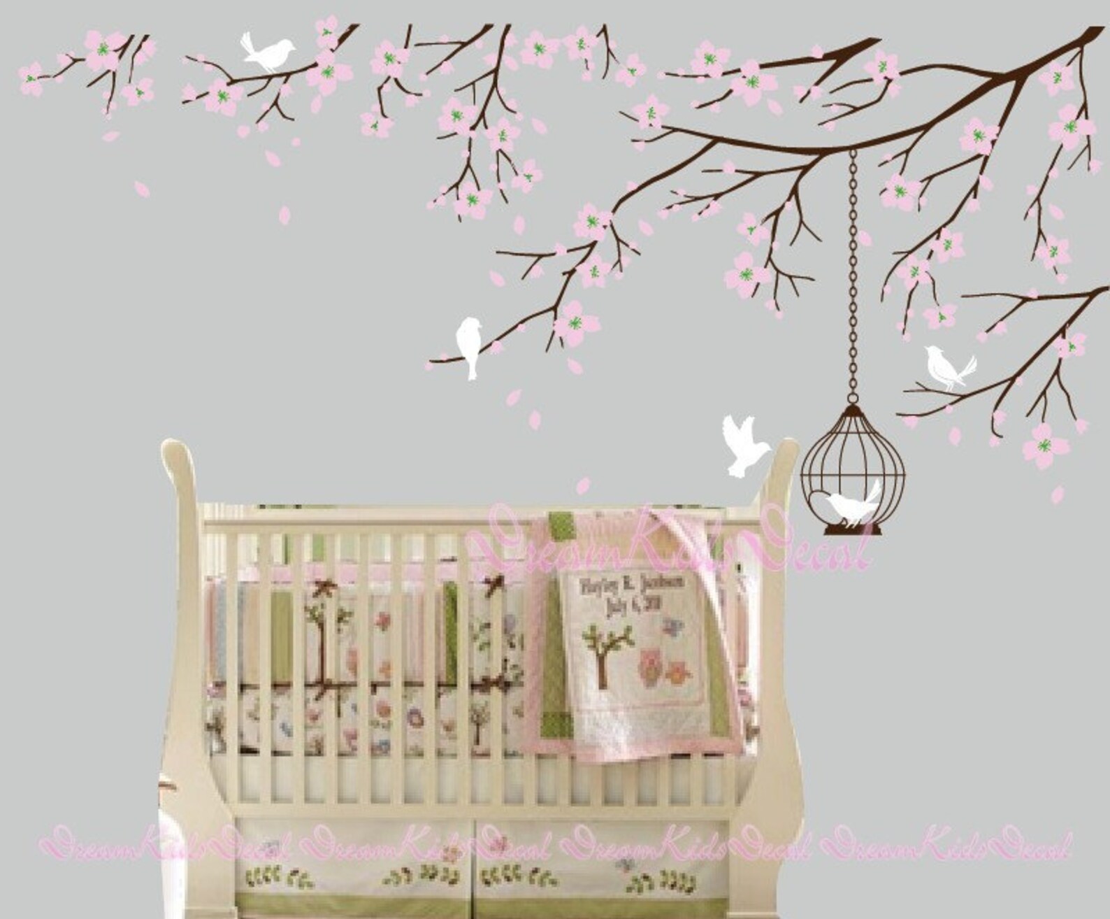 Tree Wall Decal Wall Sticker Baby Nursery Decals-cherry Blossoms Tree ...