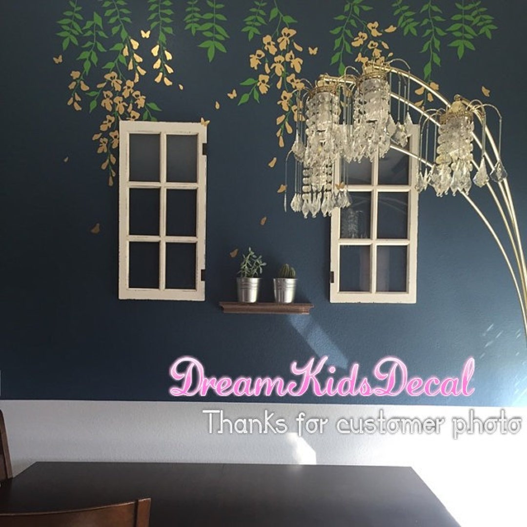 Branch Wall Decal Nursery Wall Decals Vinyl Vine Wall Sticker Birdcage ...
