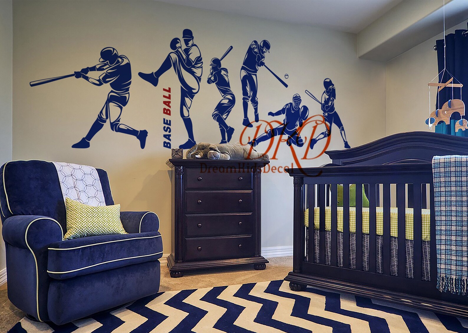 Baseball Player Wall Decal, Baseball Sticker Decal, Sports Wall Decal ...