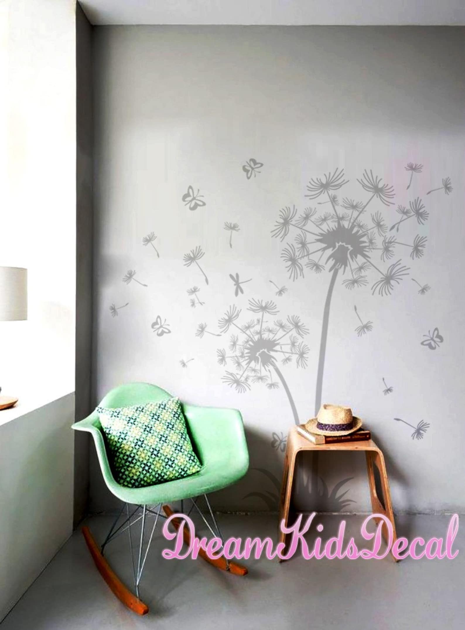 Dandelion Wall Decal Flower Wall Decal Floral Wall Sticker - Etsy