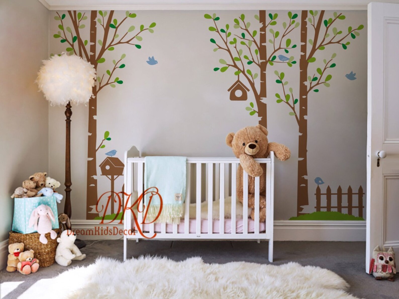 Birch Tree Wall Decal Baby Nursery Tree Wall Stickers Tree - Etsy