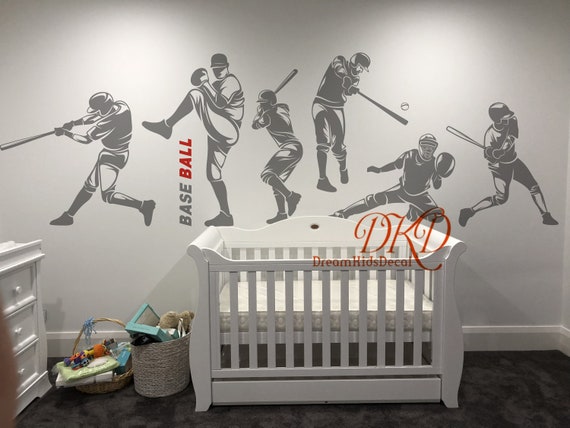 Baseball Player Wall Decal Baseball Sticker Decal Sports - Etsy