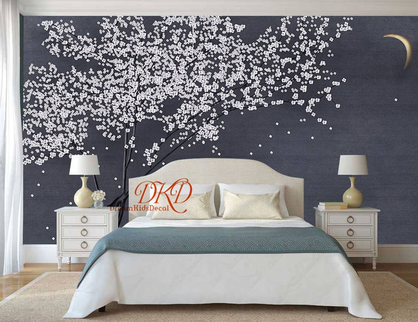 Wall Mural Wall Coverings Floral Tree Wallpaper for Nursery | Etsy