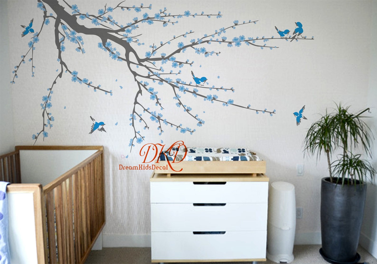 Tree Branch Wall Decal and Floral Wall Decal Birds Nature | Etsy