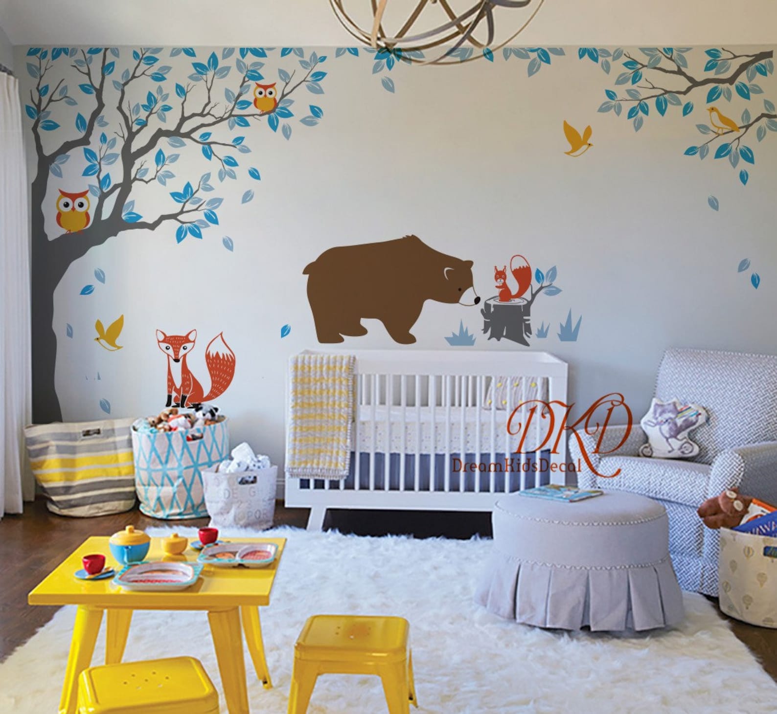 Wall Decals for Kids Vinyl Decals Baby Nursery Woodland | Etsy