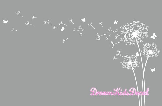 Dandelion Wall Decal Dandelion Wall Art Dandelion Wall | Etsy