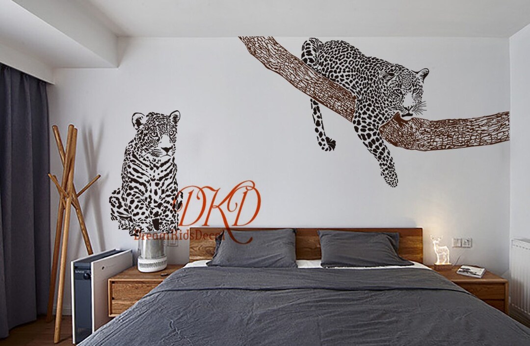 Leopard Wall Decal, Safari Africa Decals, Cheetah Jungle Wall Decal ...