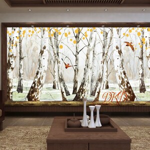 Wall Mural, Trees Mural, Watercolor Mural, Wallpaper, Giant Murals ...