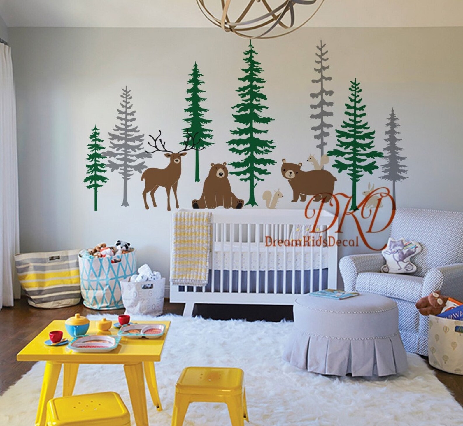 Pine Tree Forest Wall Decals Tree Wall Stickers-set Pine Trees - Etsy