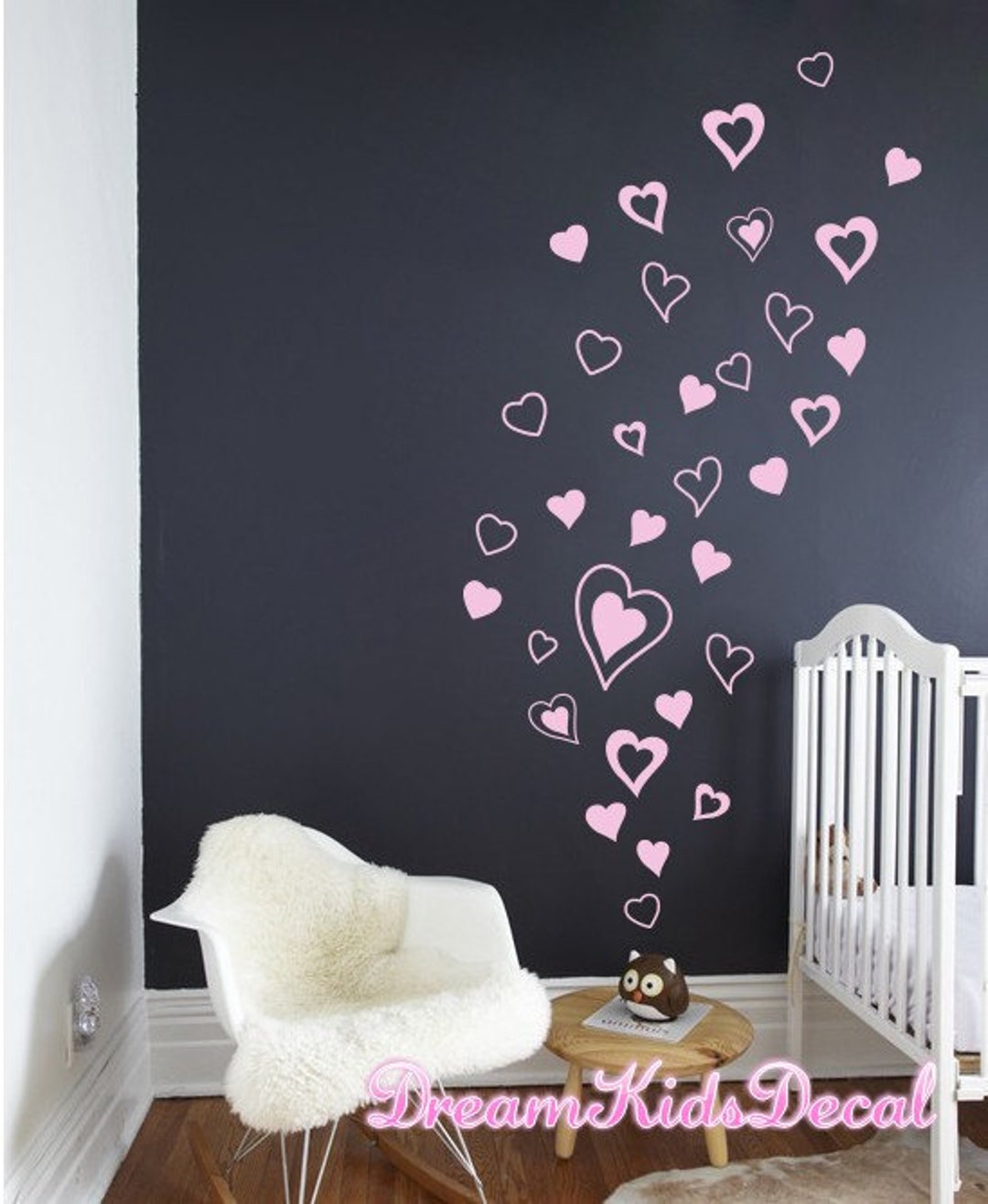 Heart Decals, Hearts Wall Decals, Hearts Wall Stickers, Trendy Wall ...