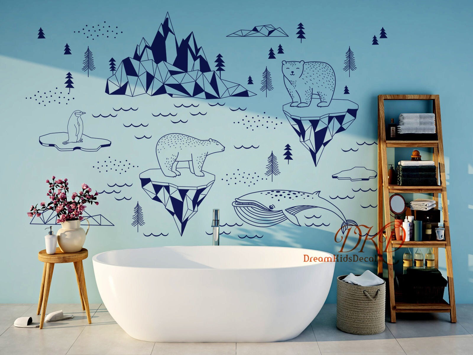 Nursery Wall Decal Arctic Animals Wall Decal Polar Bear | Etsy