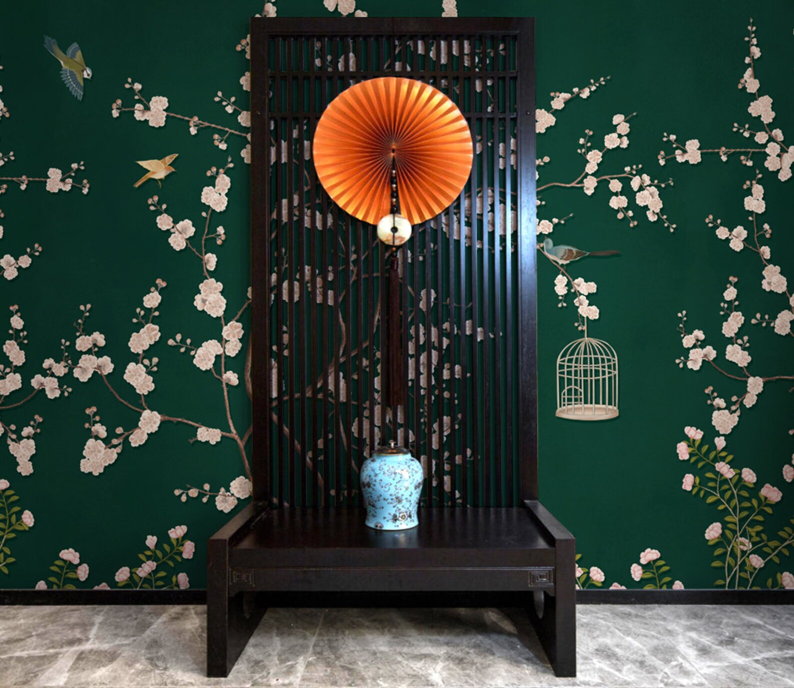 Chinoiserie Wallpaper Tree Branch and Birds Removable Floral - Etsy