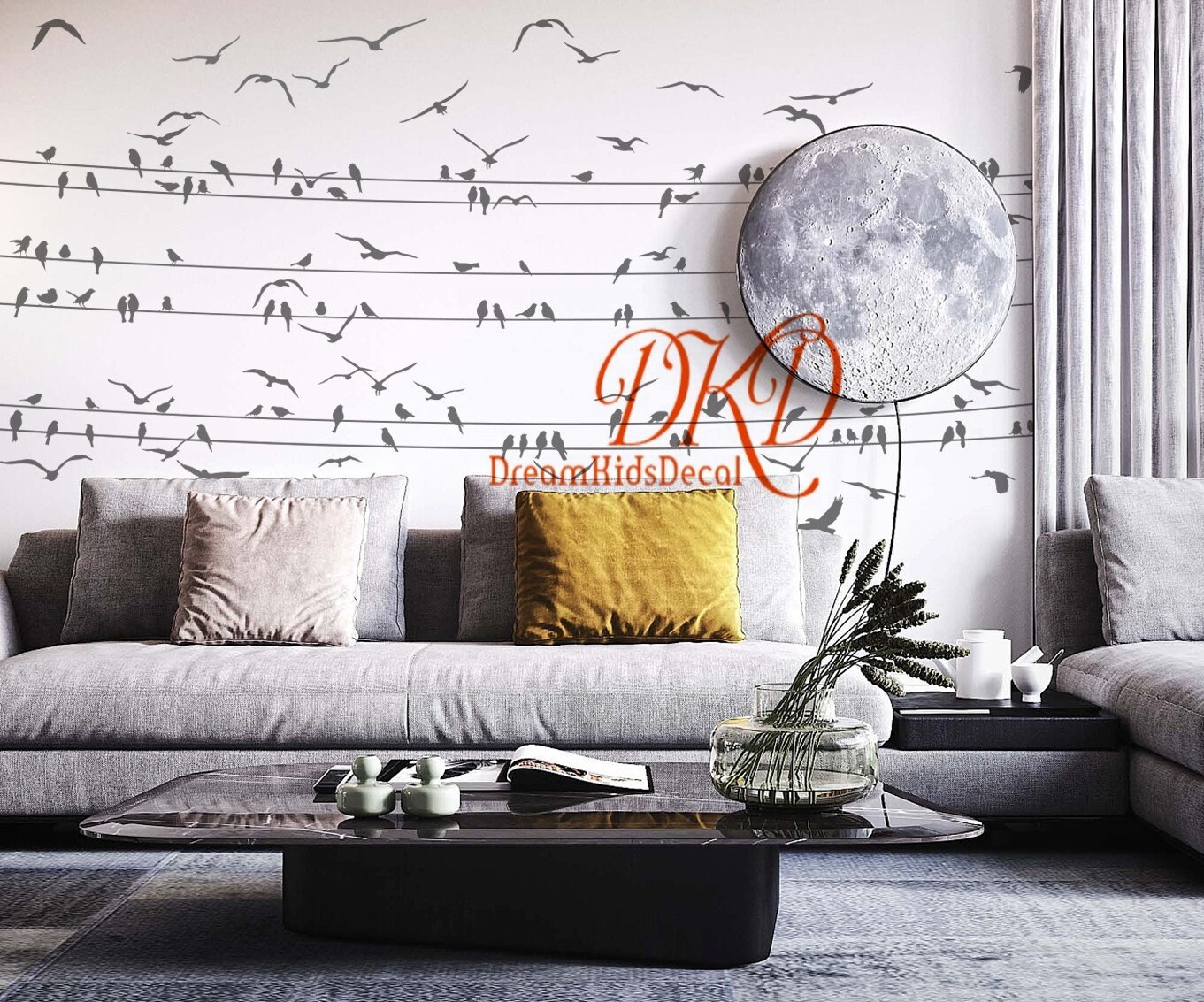 Bird on Wire, Birds on Powerlines, Power Poles Bird Vinyl Decal Sticker ...