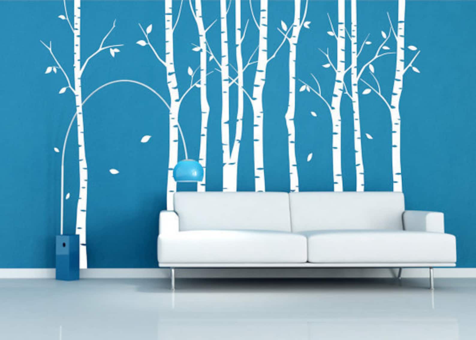 Tree Wall Decal 9 Birch Trees Decals Forest Wall Decals Winter Tree ...