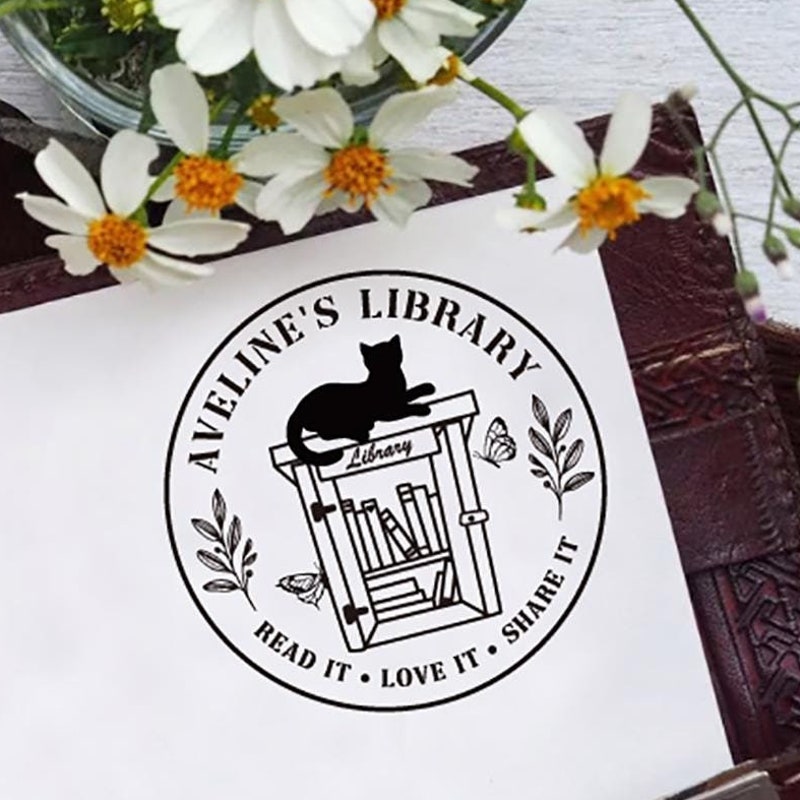 Library Stamp - Etsy