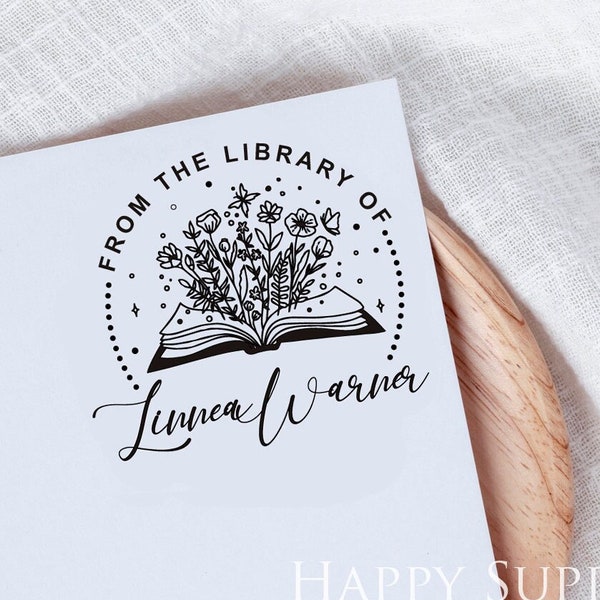 Library Stamp - Etsy