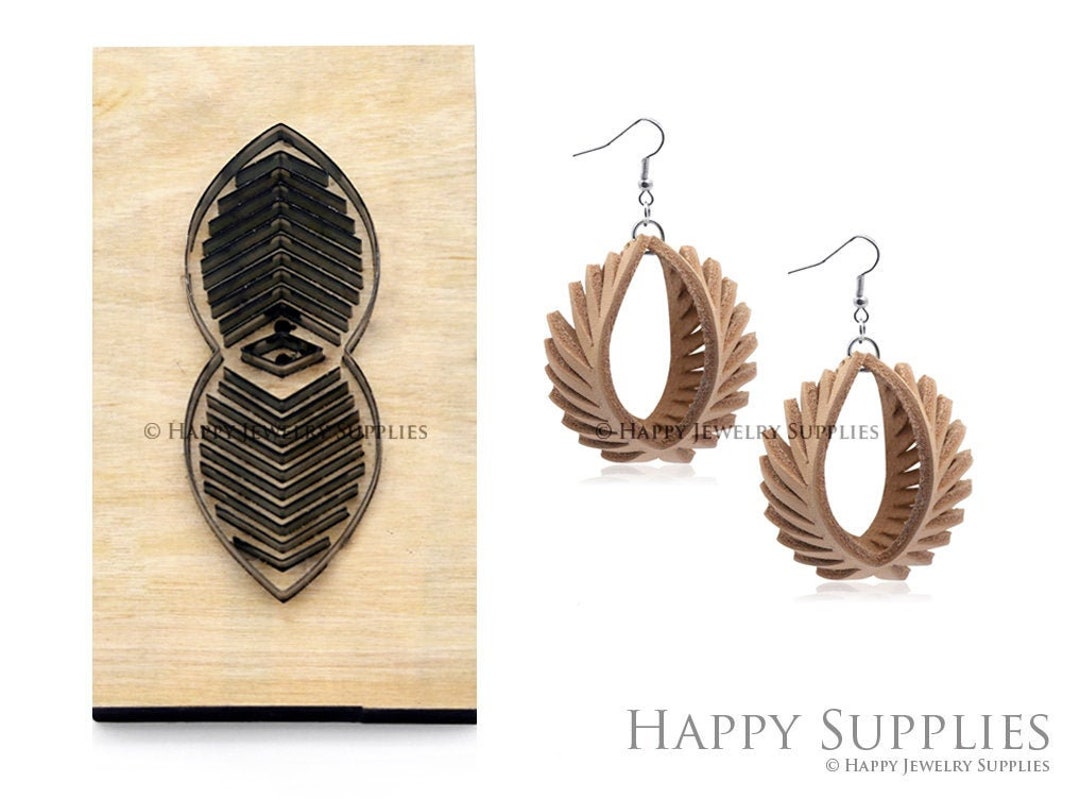 Leather Cutting Die Earring, Twisted Leather Earrings, Leather Die Cut ...