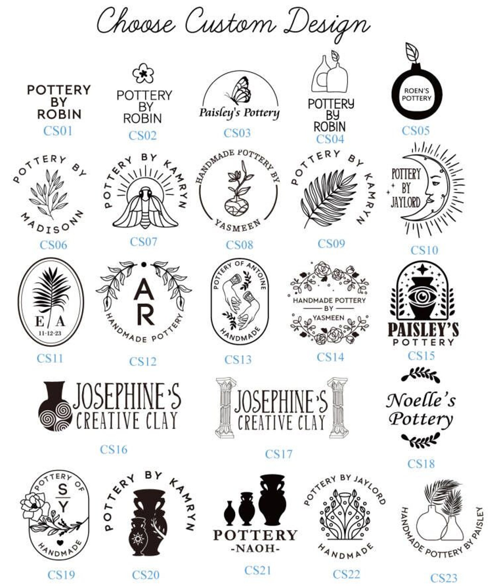 Custom Pottery Stamp Custom Clay Stamp Initial Ceramic - Etsy