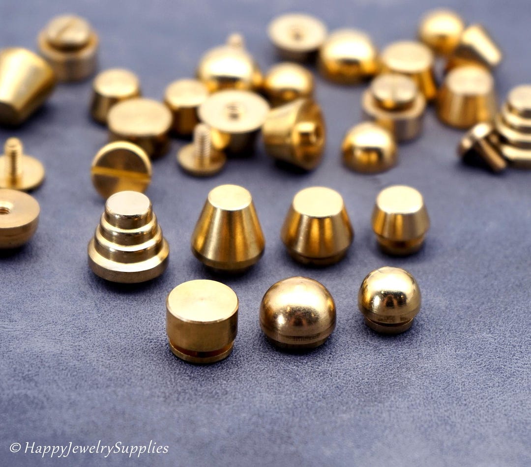 Solid Brass Rivets and Studs for Leather Bag Feet, Chicago Screw Back ...