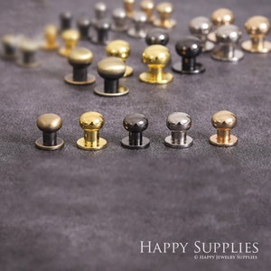 Brass Rivets and Studs for Leather, Round Head Brass Rivets and Studs ...
