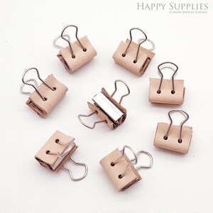 Binder Clips With Leather Cover, New Style Brass Silver Hollow Out Long ...