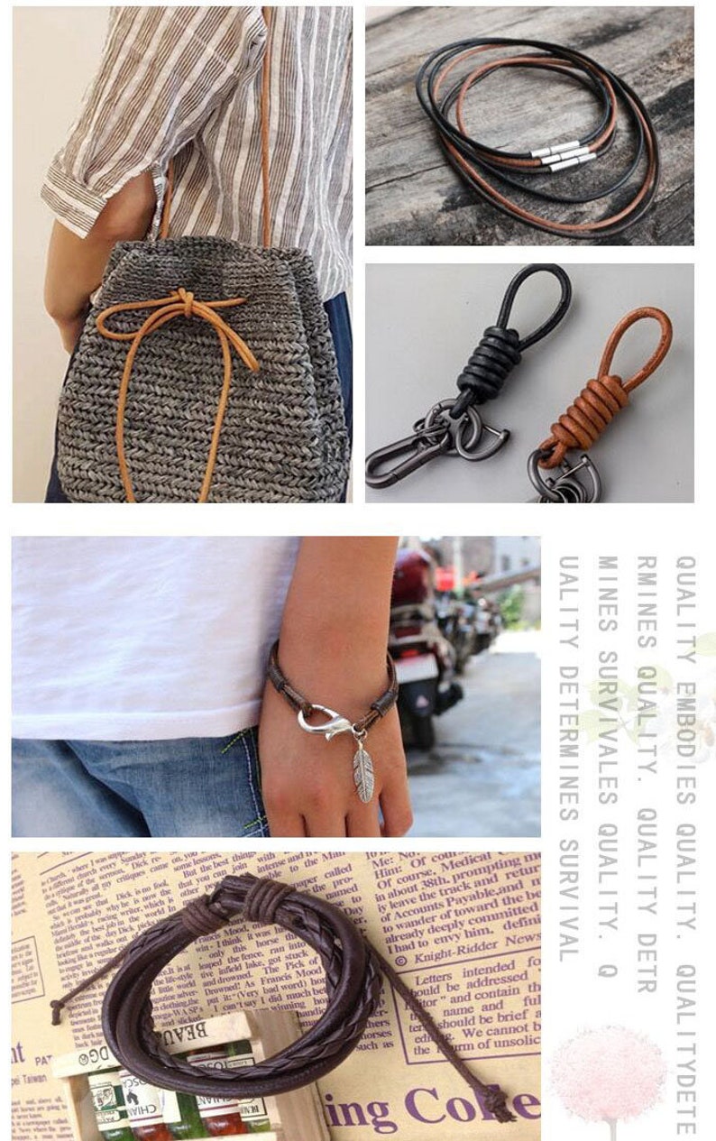 Vegetable Tanned Leather String 3mm 5meters / Leather Braid | Etsy