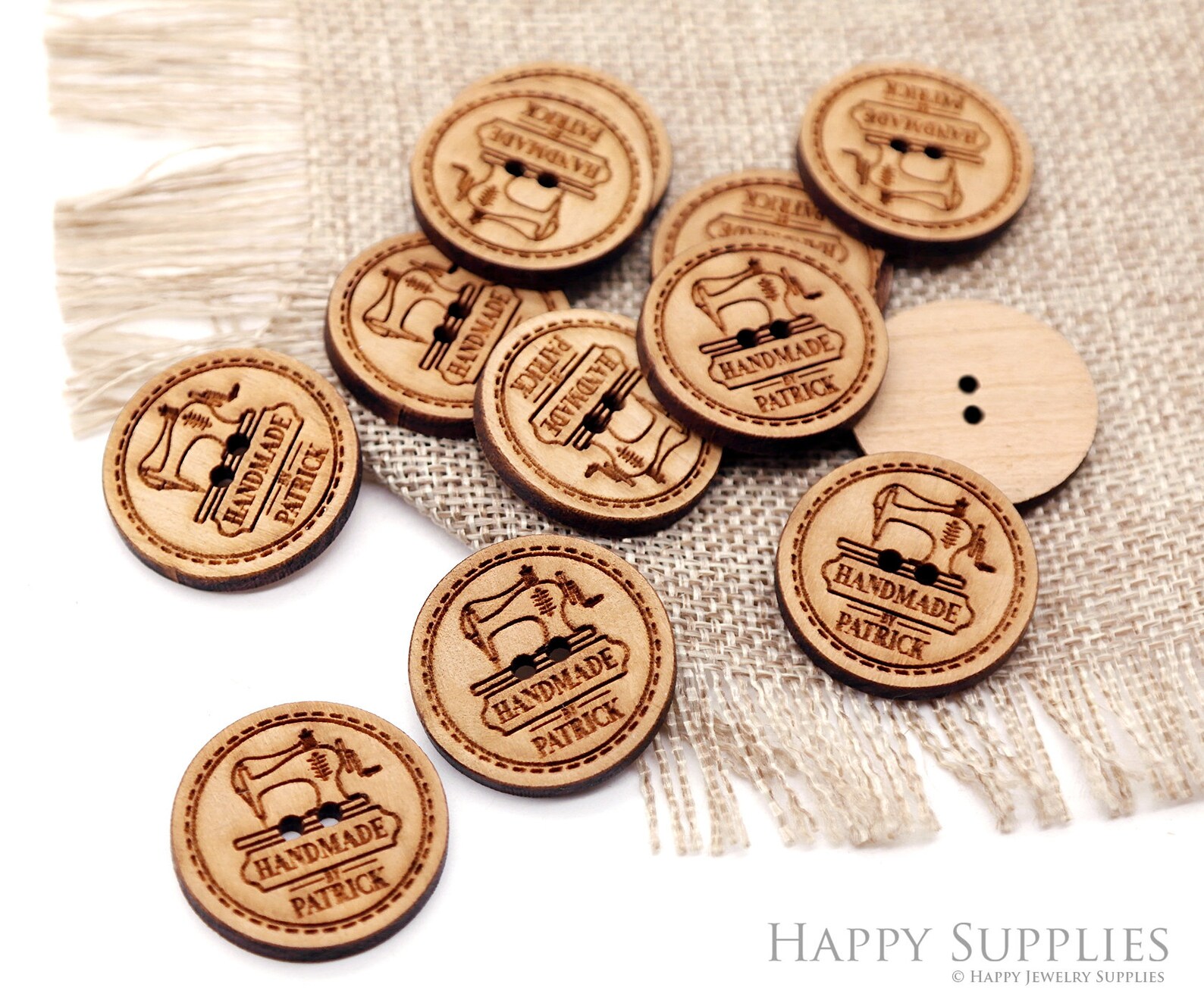 Custom Wooden Knit Crochet Buttons Tags, Personalized Engraved Wooden ...