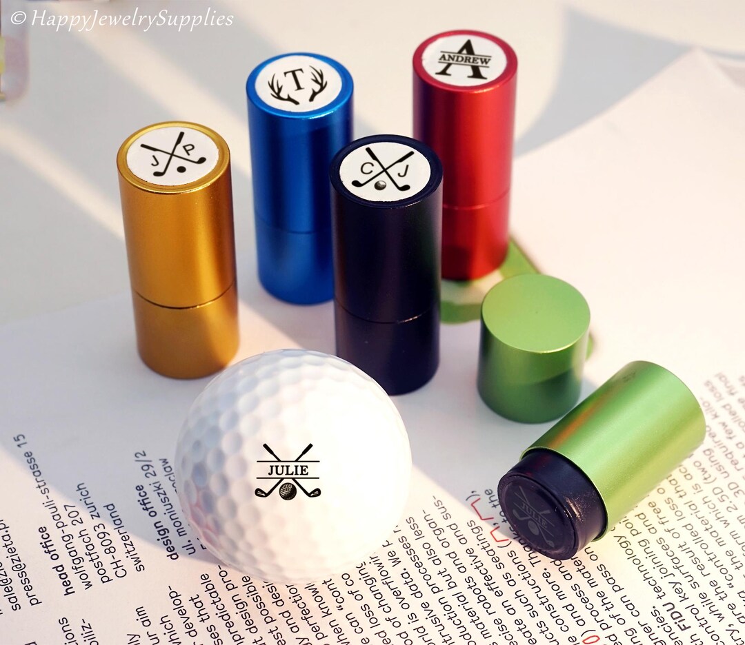 Custom Golf Ball Stamp Box, Personalized Golf Stamps, Gift for Golfer ...