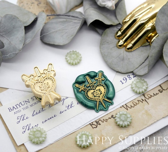 Wax Seal Stamp 1pcs Sword Heart Old School Tattoo Moon - Etsy