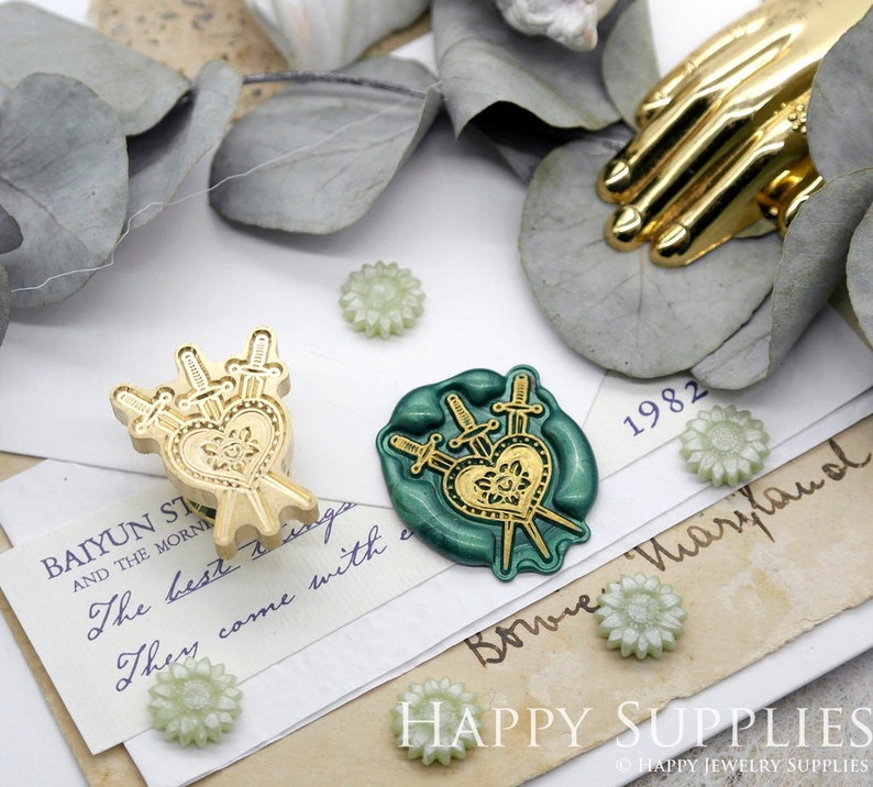 Wax Seal Stamp - 1pcs Sword Heart Old School Tattoo Moon Galaxy ...