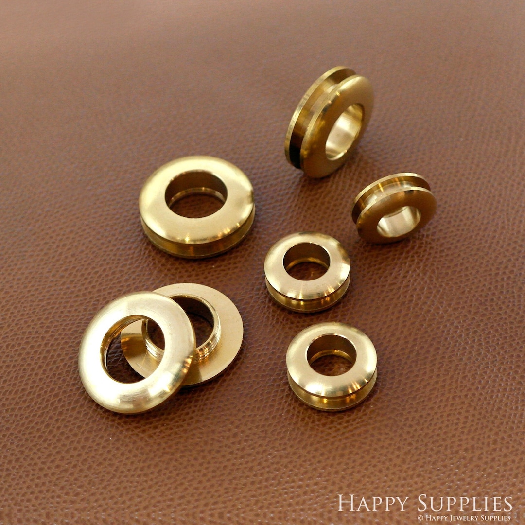 5/10 Solid Brass Screw Grommet Eyelet Rings, Round Grommet Eyelets ...