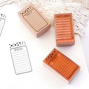 Check Box Stamp, Checklist Planner Stamp, to Do List Rubber Wood Stamp ...