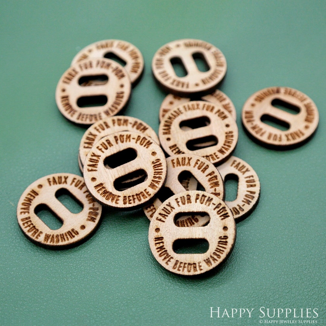 Custom Wooden Knit Crochet Buttons Tags, Personalized Engraved Wooden ...