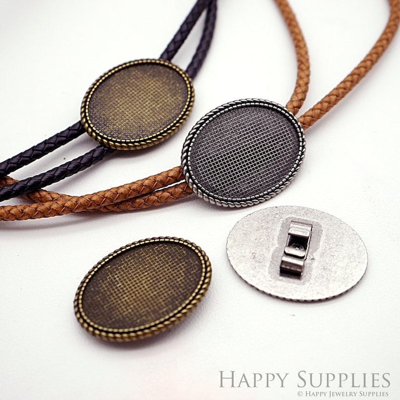 DIY Bolo Tie Slide Bezels, Leather Cord Bolo Ties, Bolo Tie Craft ...