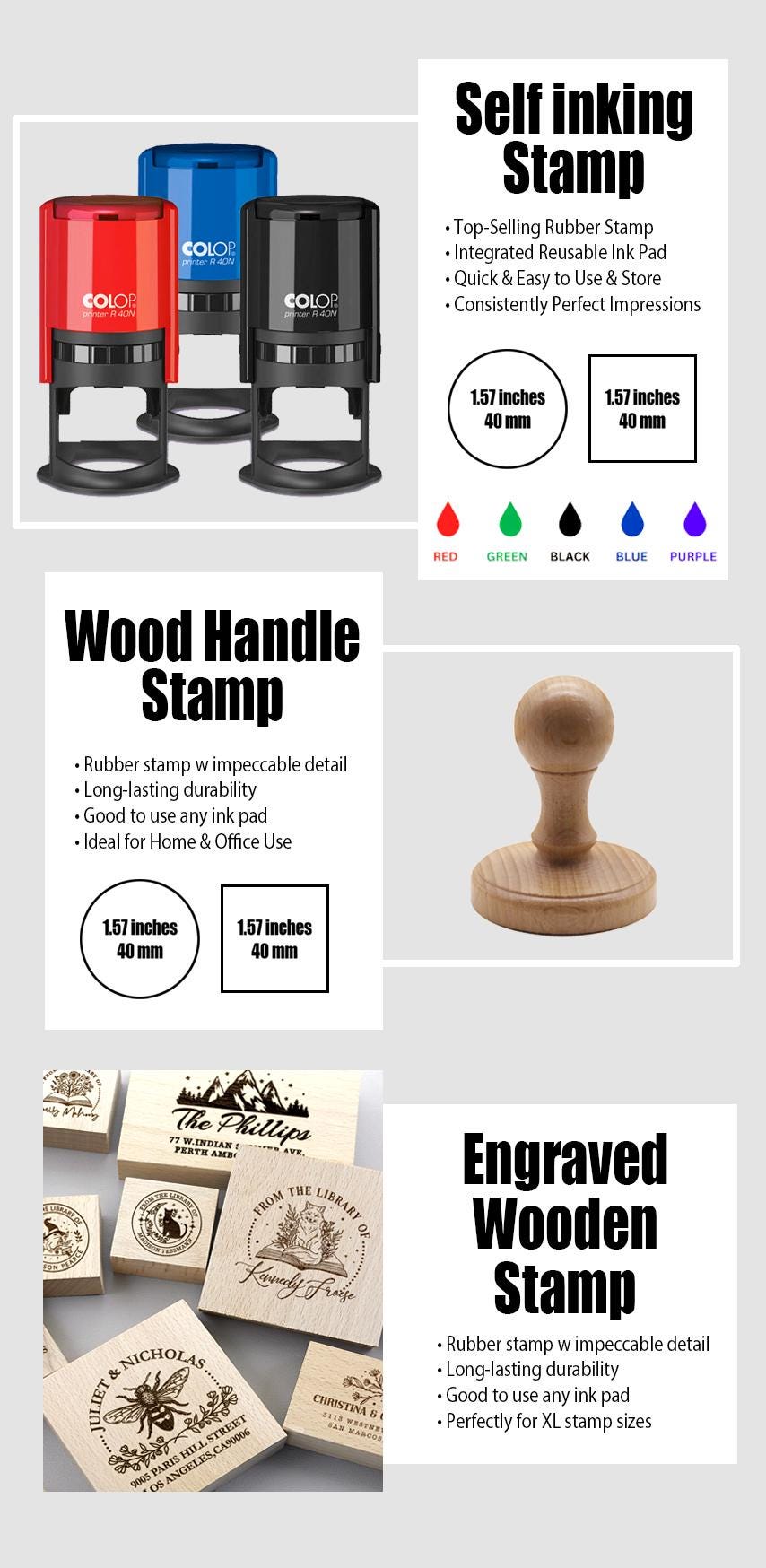 Large Custom Stamps, Small Custom Stamps, Custom Rubber Stamp ...