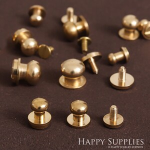 Brass Rivets and Studs for Leather, Round Head Brass Rivets and Studs ...
