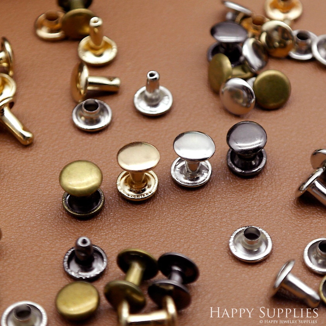 Double Cap Rivets, Snap Buttons for DIY Leather Crafts Hammer Drive ...