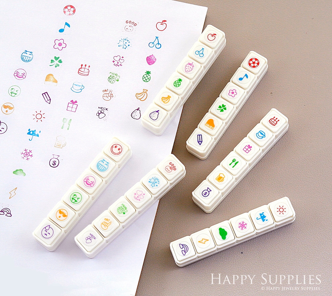 Journal Stamp, Calendar Stamp, Mini Stamp, Push Button Stamp, Mini ...